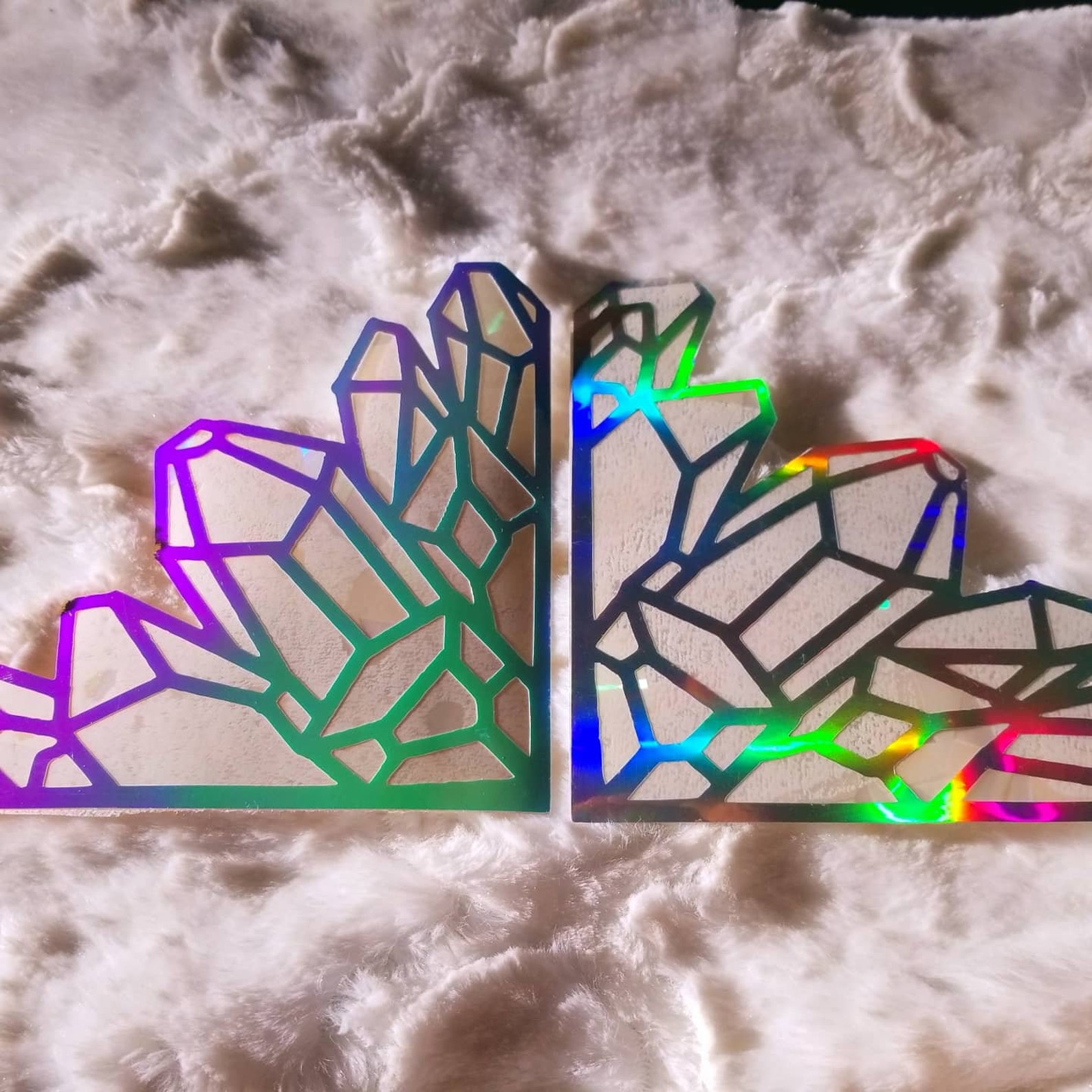 Crystal Corner Sun Catcher // Raw Crystal Gems Decal // | Etsy