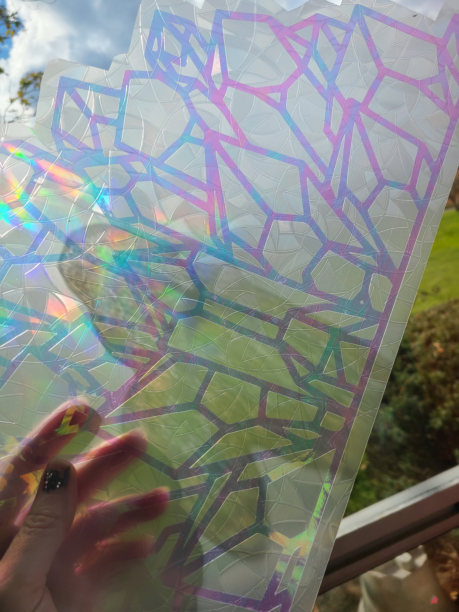 XL Crystal Arch Glass Window Static Cling // Produces Rainbows - Etsy