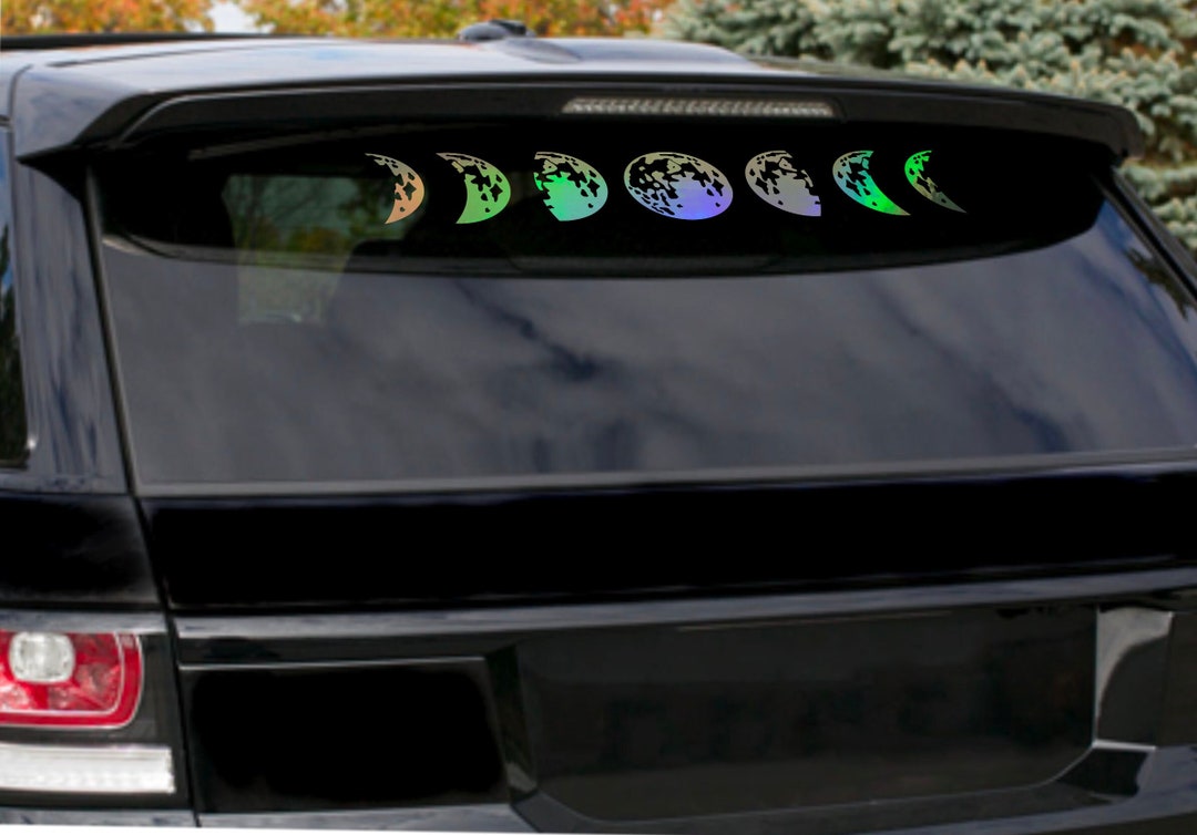 Lunar Phase Faded Decal Holographic Sticker Waterproof Indoor Outdoor ...