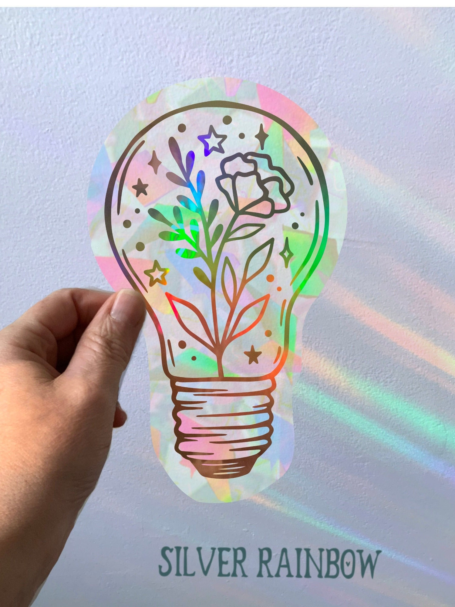 Rainbow Painted Light Bulb