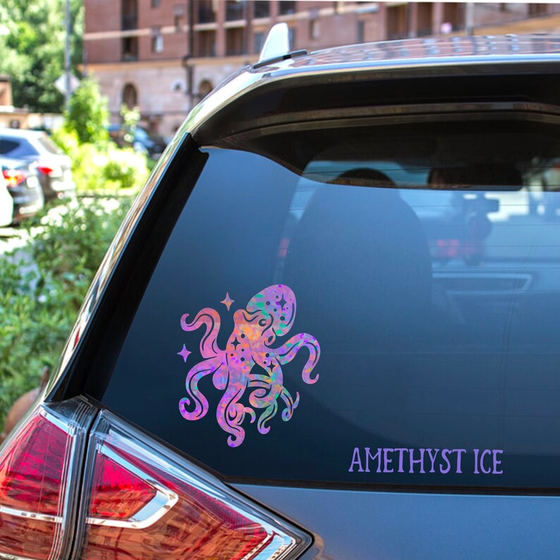 Galactic Octopus Decal Holographic Sticker Waterproof Indoor - Etsy
