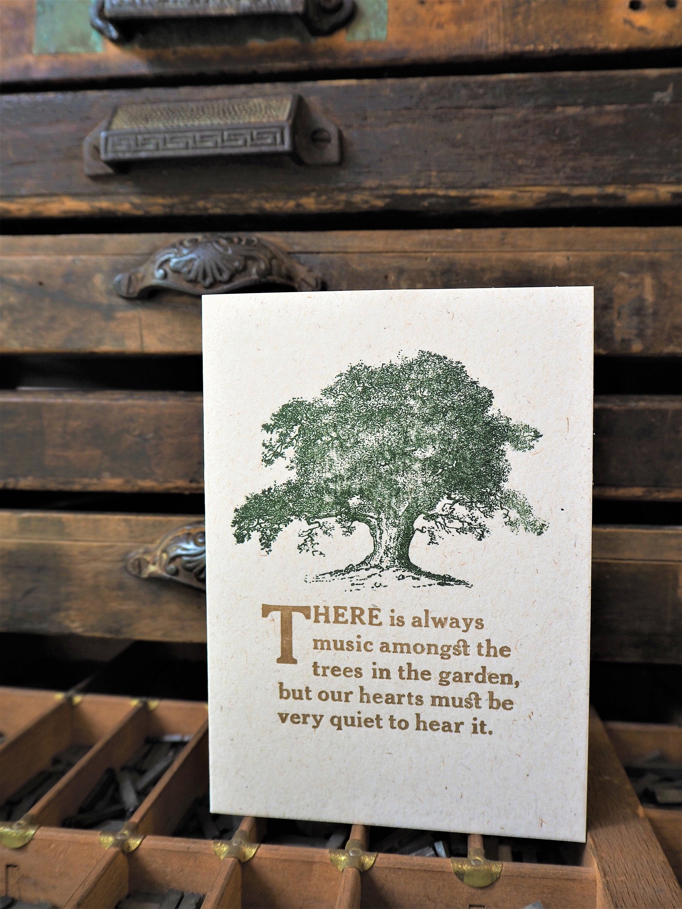 Music Amongst the Trees Letterpress Greetings Card Poetry | Etsy