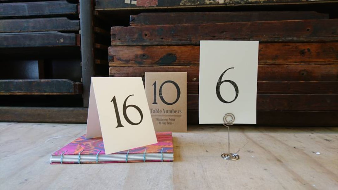 Letterpress Table Numbers X10 for a Wedding, Event or Special Occasion ...