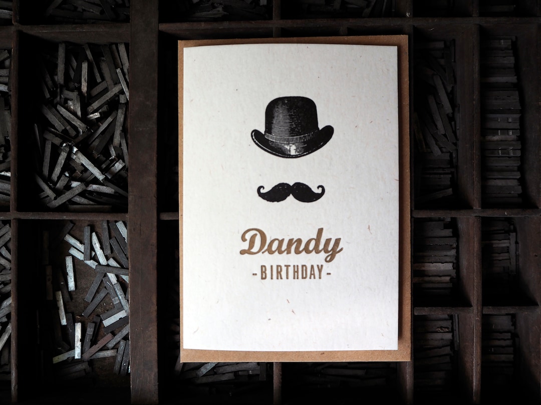 Dandy Birthday Letterpress Greetings Card for Him, Dad, Son, Boyfriend ...