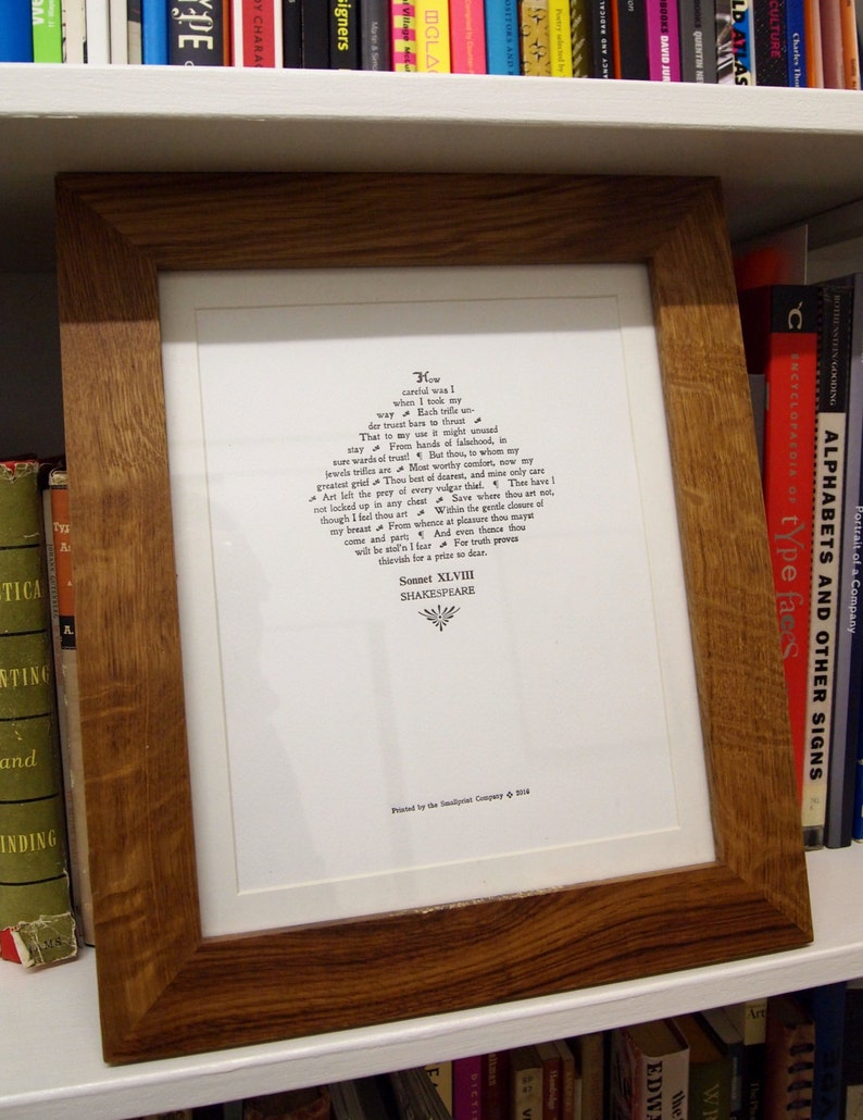 Sonnet XLVIII 48 Shakespeare Letterpress Print - Etsy UK