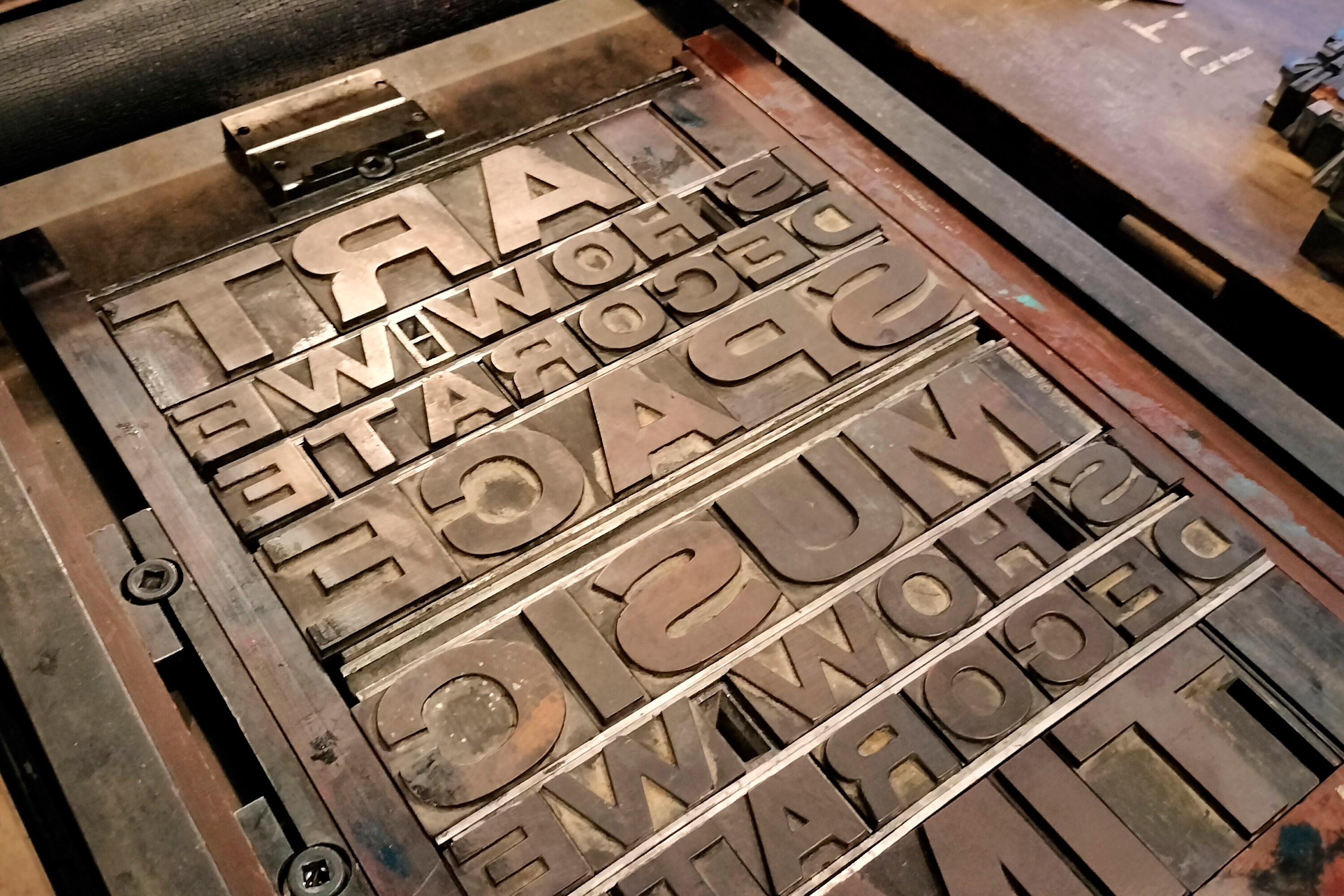 Art Space Music Time, a Hand Printed Letterpress Poster - Etsy
