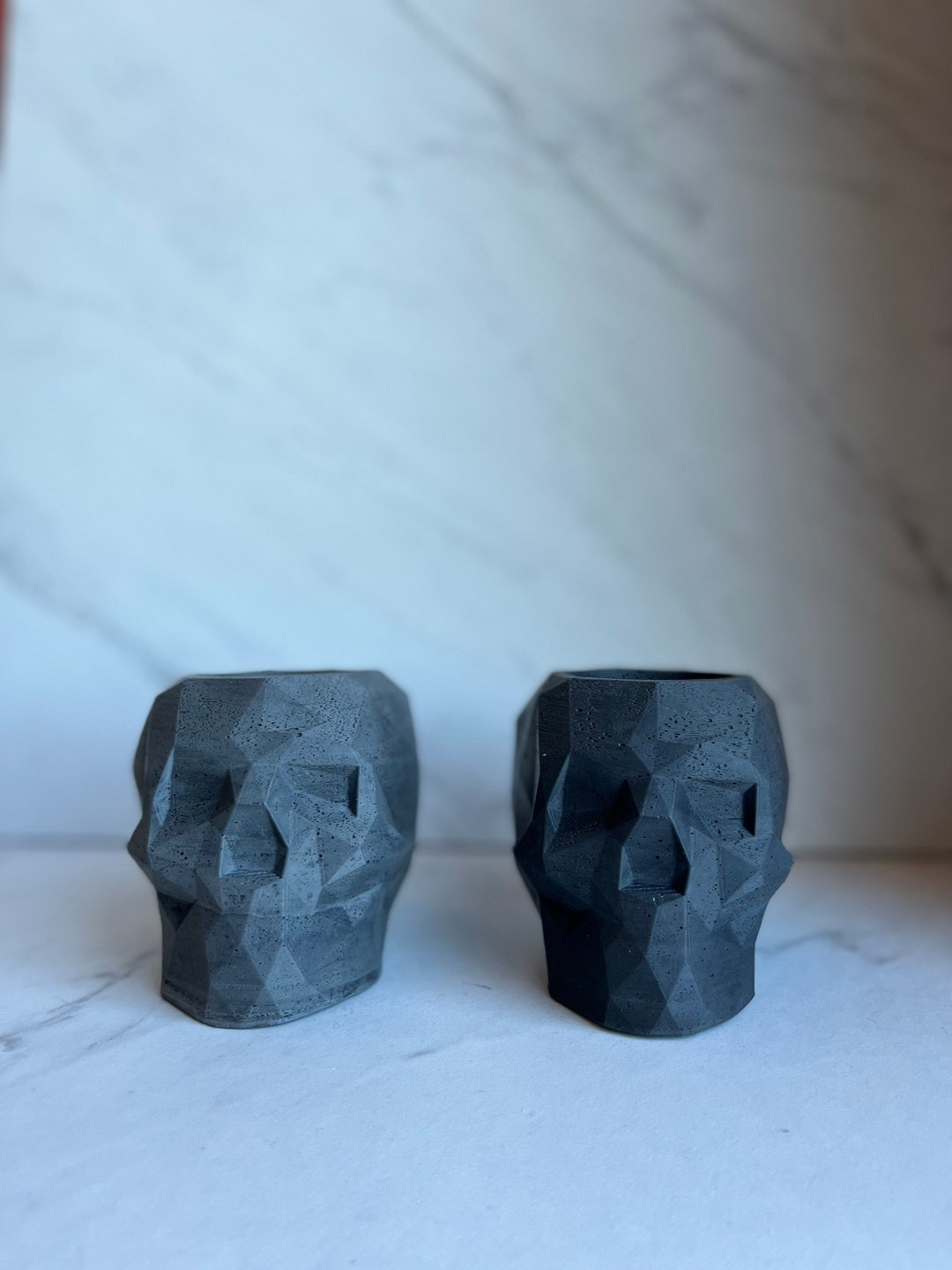 Extra Large Geo Skull Concrete Halloween Planter - Etsy