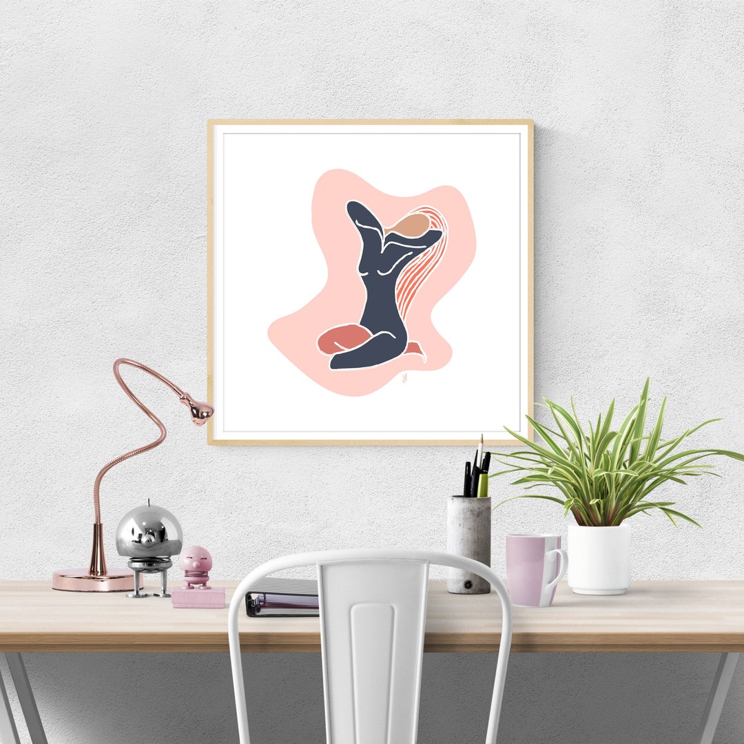 Square Wall Art, Abstract Woman Body Art, Women Figure Art, Square ...