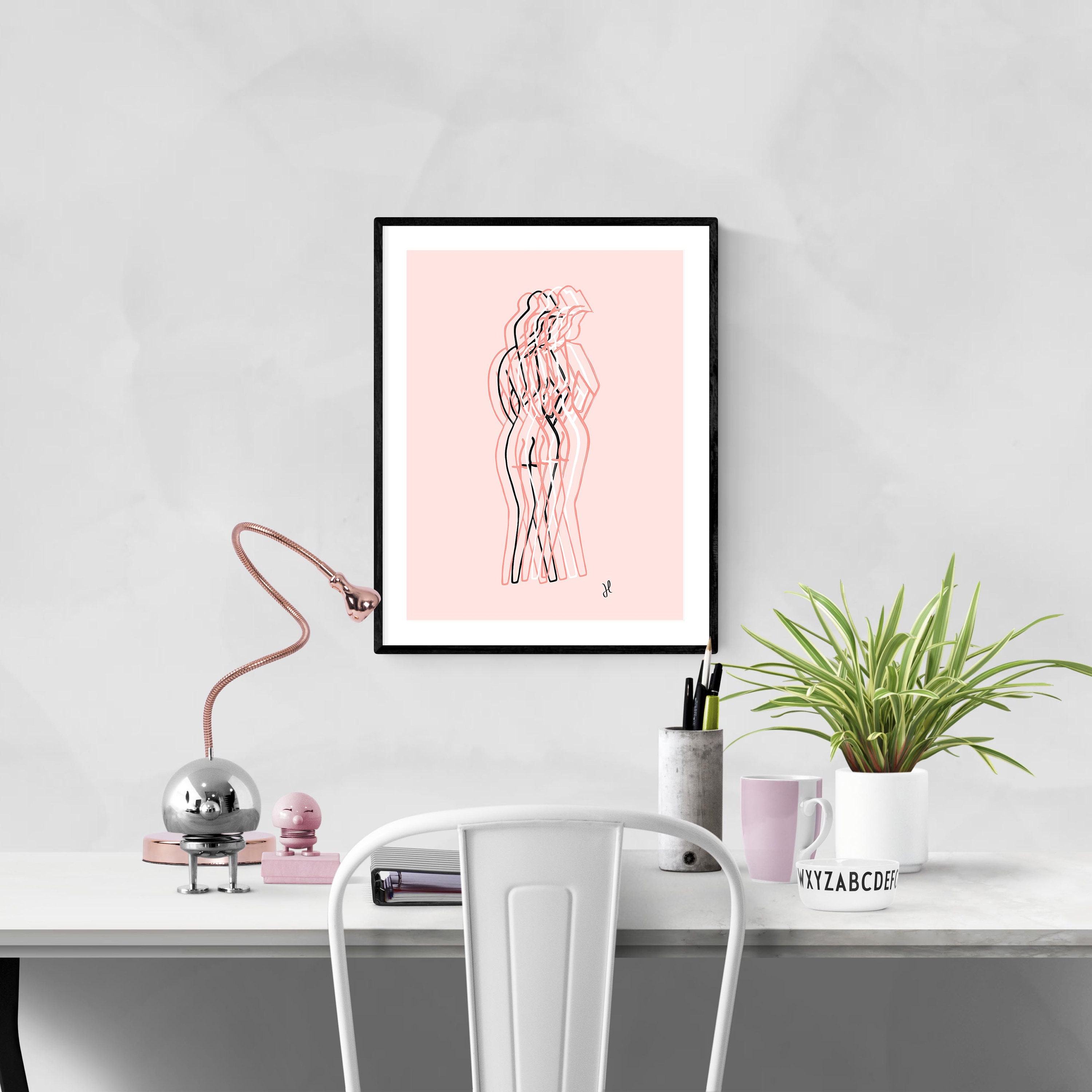 Abstract Woman Art Print Female Body Poster Bedroom Art | Etsy