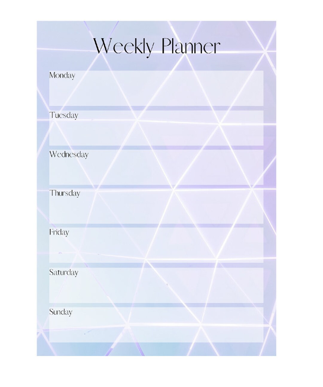 Printable Weekly Planner/digital Planner/geometric Planner/weekly ...