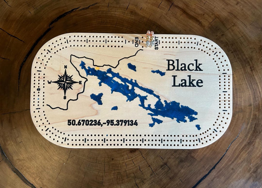 Handcrafted Lake Cribbage Board, Custom Lake Cribbage Board, Wedding ...