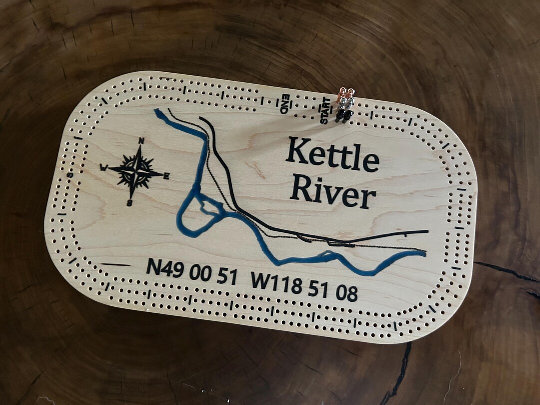 Handcrafted Lake Cribbage Board, Custom Lake Cribbage Board, Wedding ...