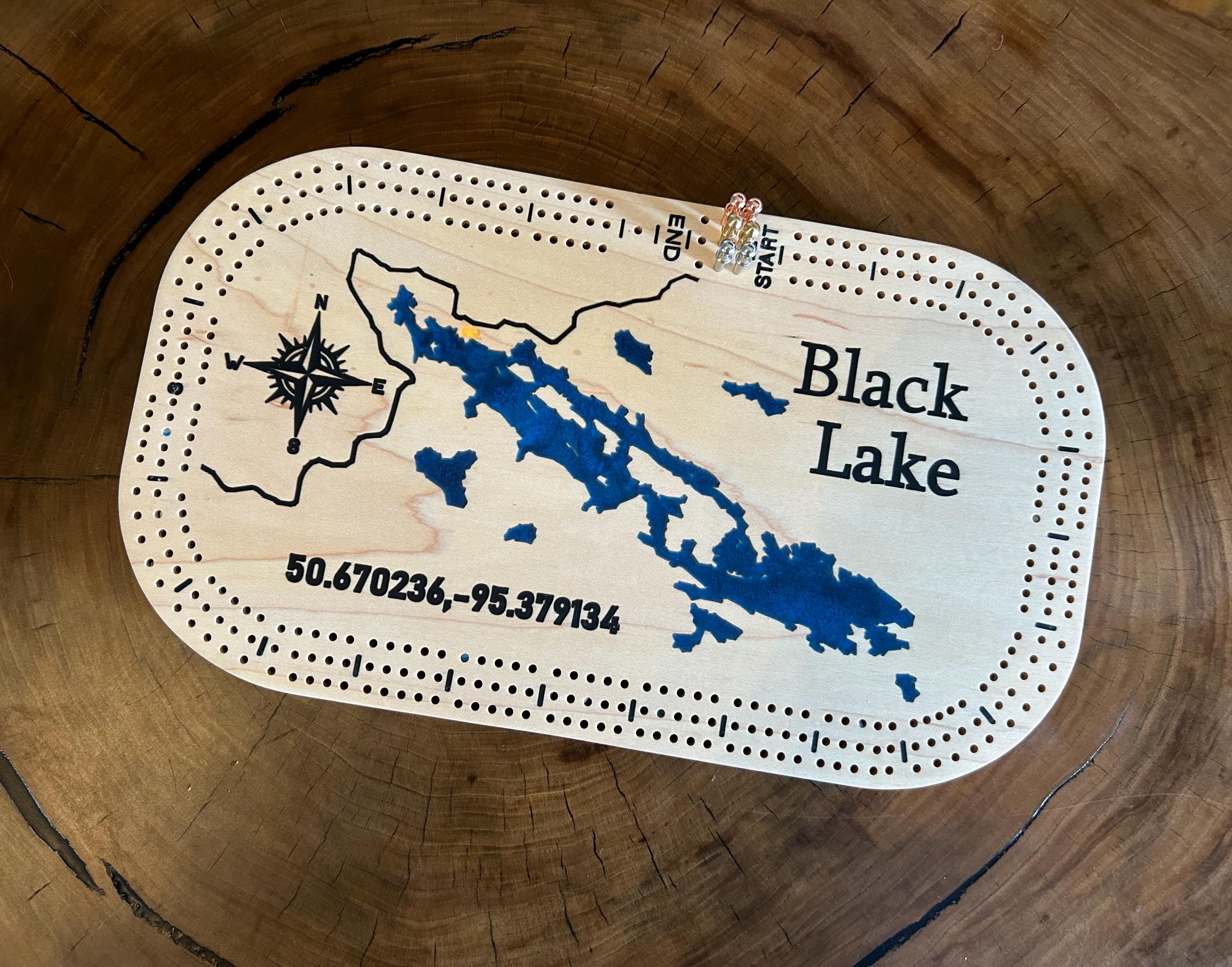 Handcrafted Lake Cribbage Board, Custom Lake Cribbage Board, Wedding ...