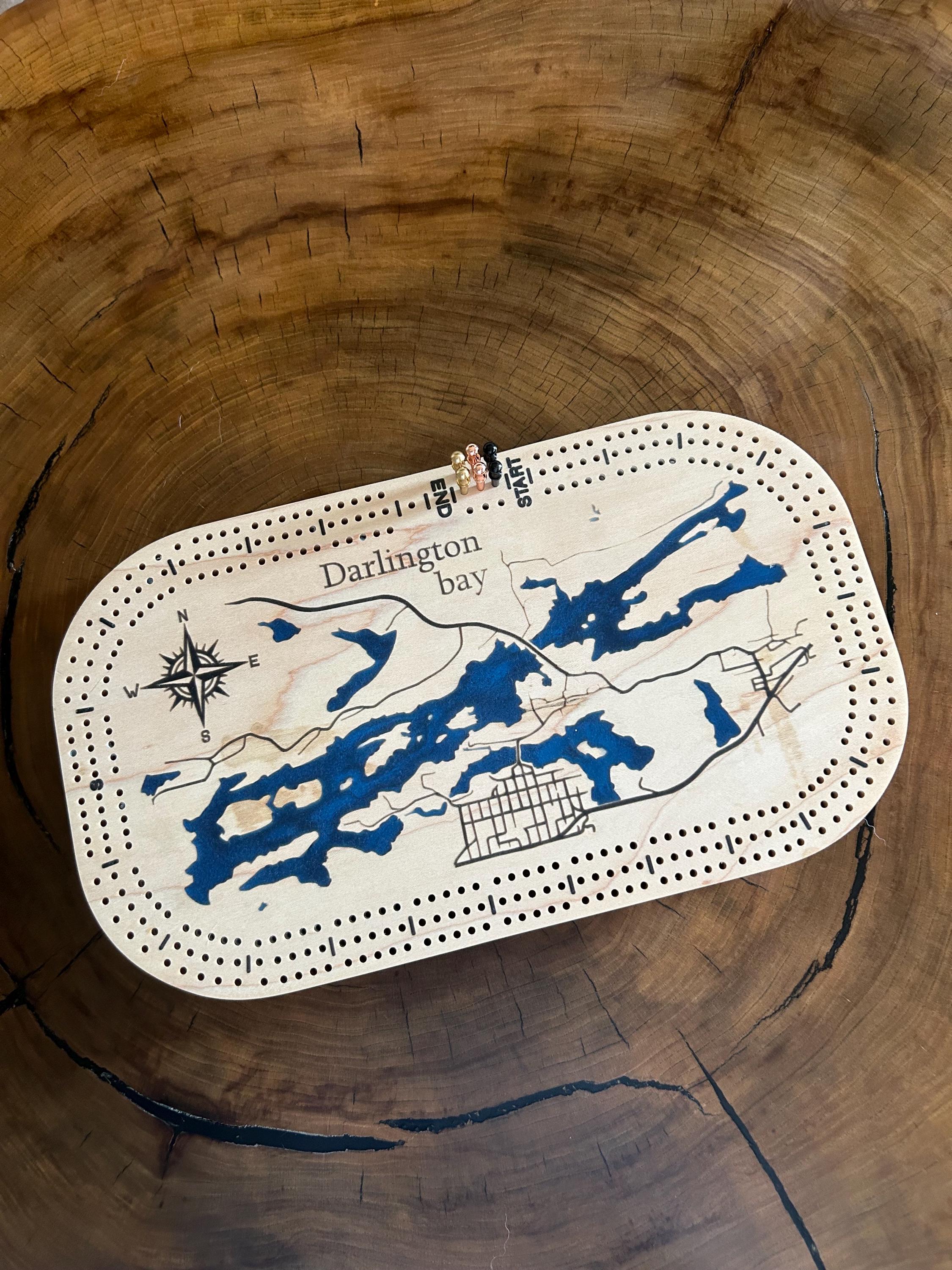 Handcrafted Lake Cribbage Board, Custom Lake Cribbage Board, Wedding ...