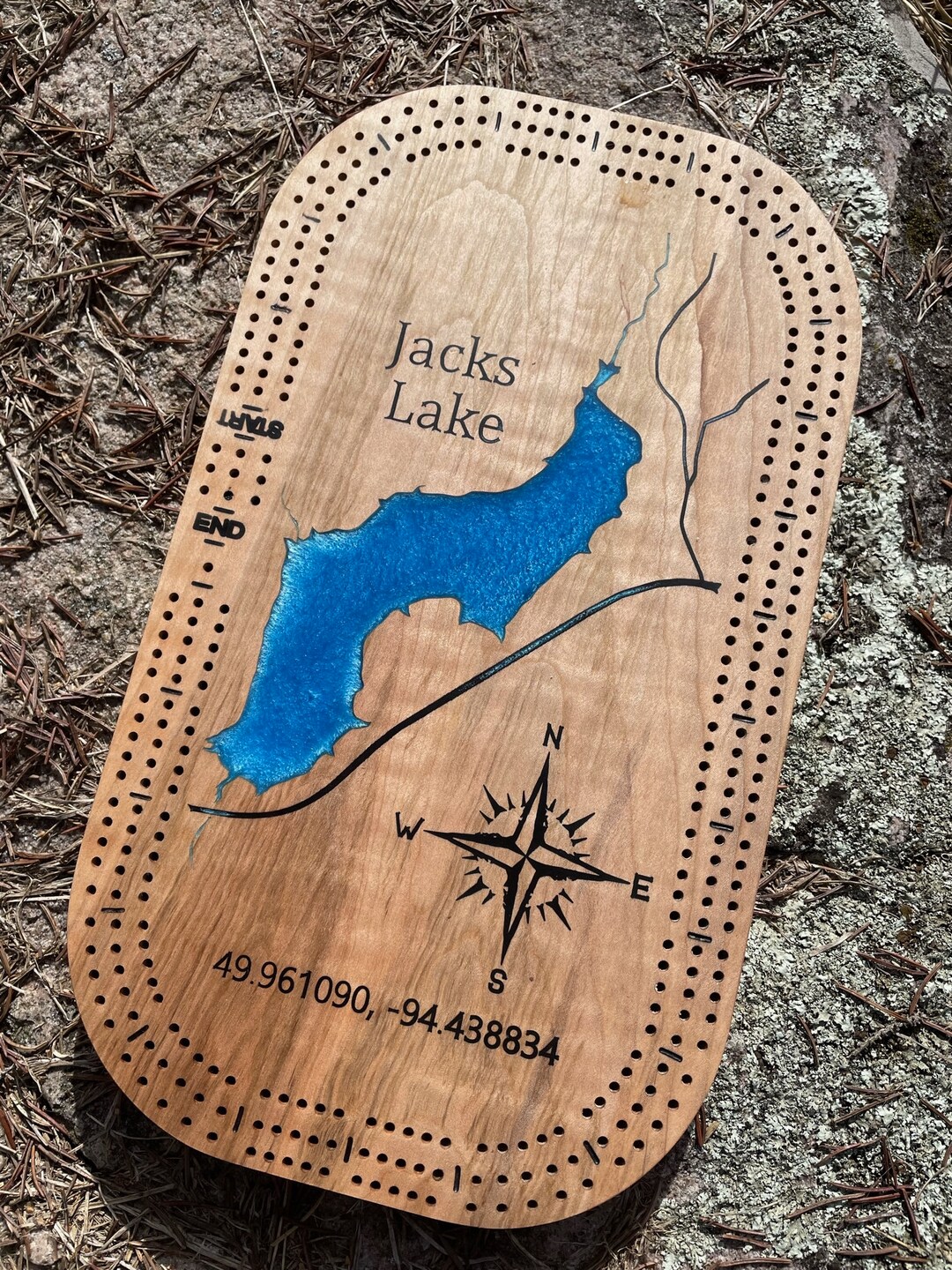 Handcrafted Lake Cribbage Board, Custom Lake Cribbage Board, Wedding ...