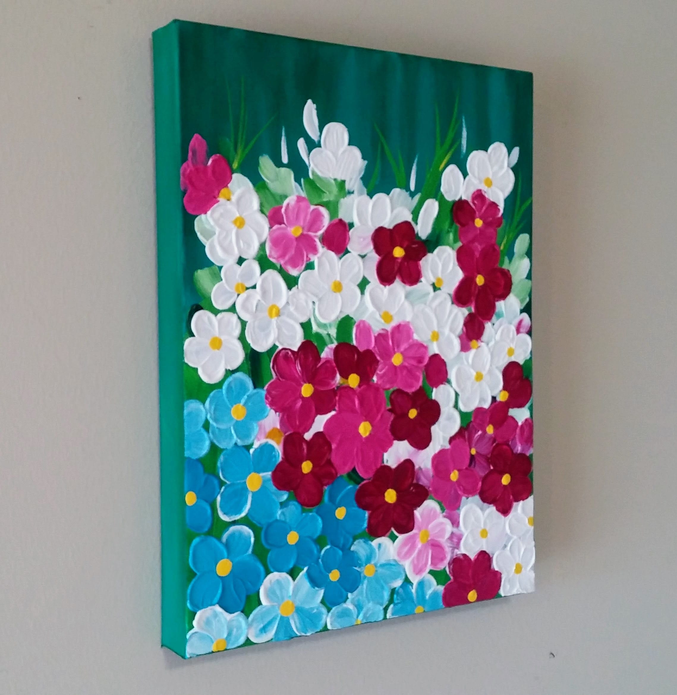 Original Flower Painting,contemporary Art-field of Flowers Painting ...
