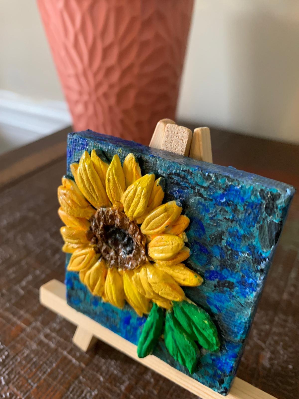 Miniature 2d Sunflower Painting Mini Sunflower Art Mini Art Flower Mini ...