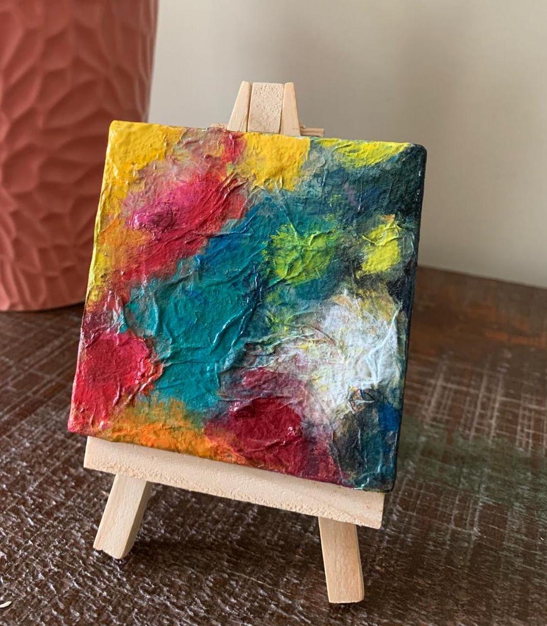 Mini Acrylic Textured Landscape Painting, Original Miniature Landscape ...