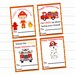 Printable Firefighter Valentine Cards, Fire Truck Valentine, Classroom ...