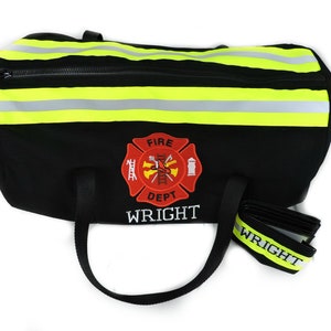 Firefighter Gift Duffel Bag and Wallet, Bunker Gear Look, Gift for Him ...