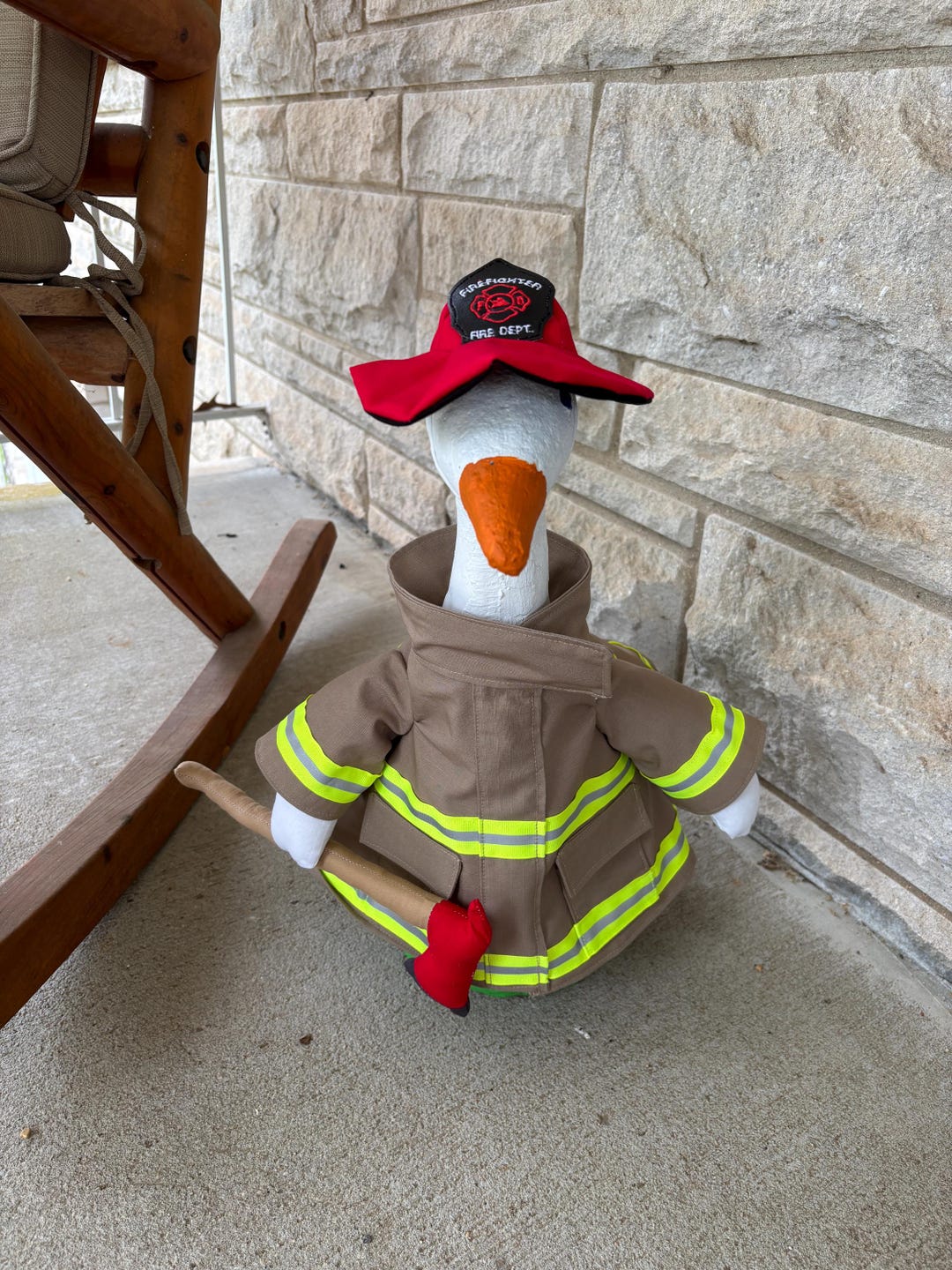 Firefighter Porch Goose First Responder Uniform Fits 19