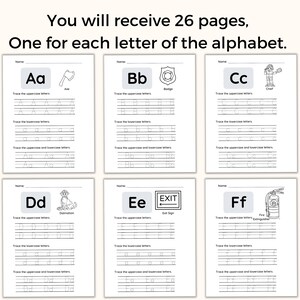 PRINTABLE Firefighter Theme Alphabet Tracing, Coloring Page, Pre- K ...