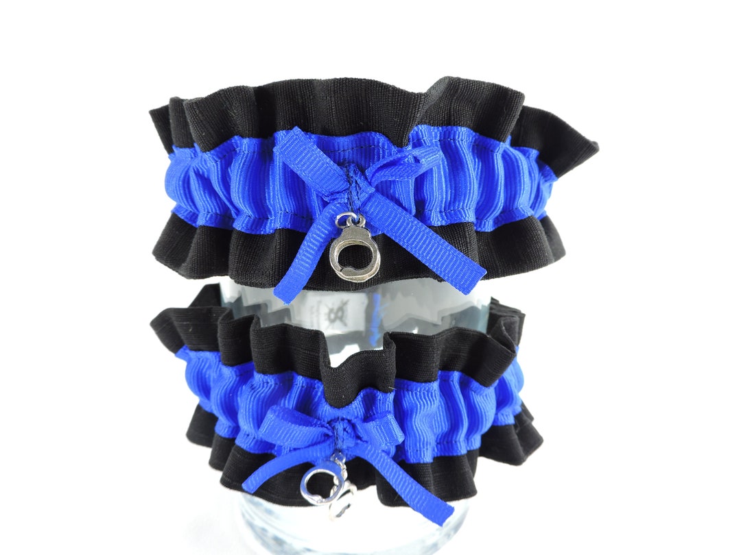Police Officer Wedding Garter , Handcuff Charm, Set of Two, Future ...