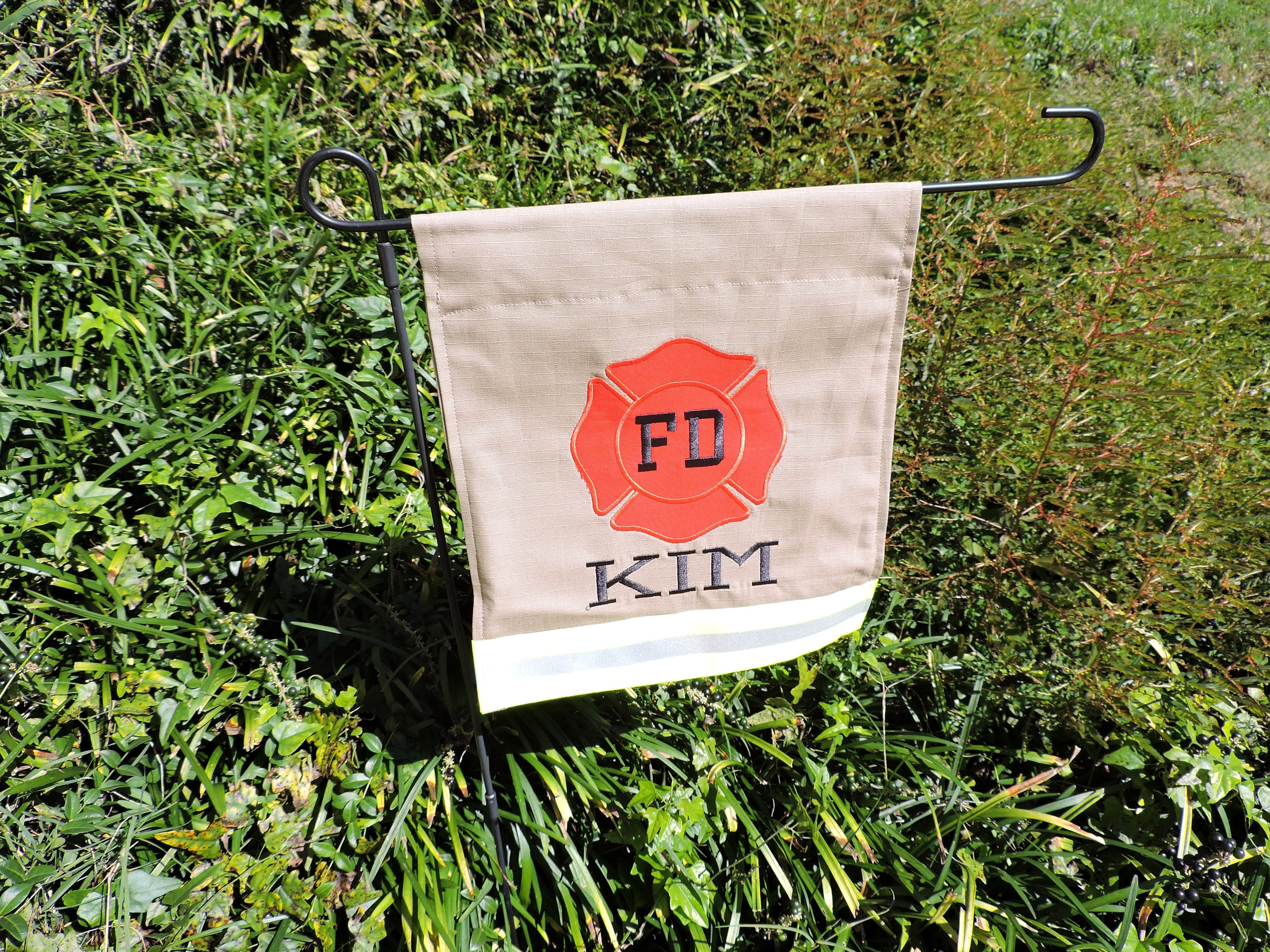 Personalized Firefighter Garden Flag, Fireman Yard Flag Gift for Him ...