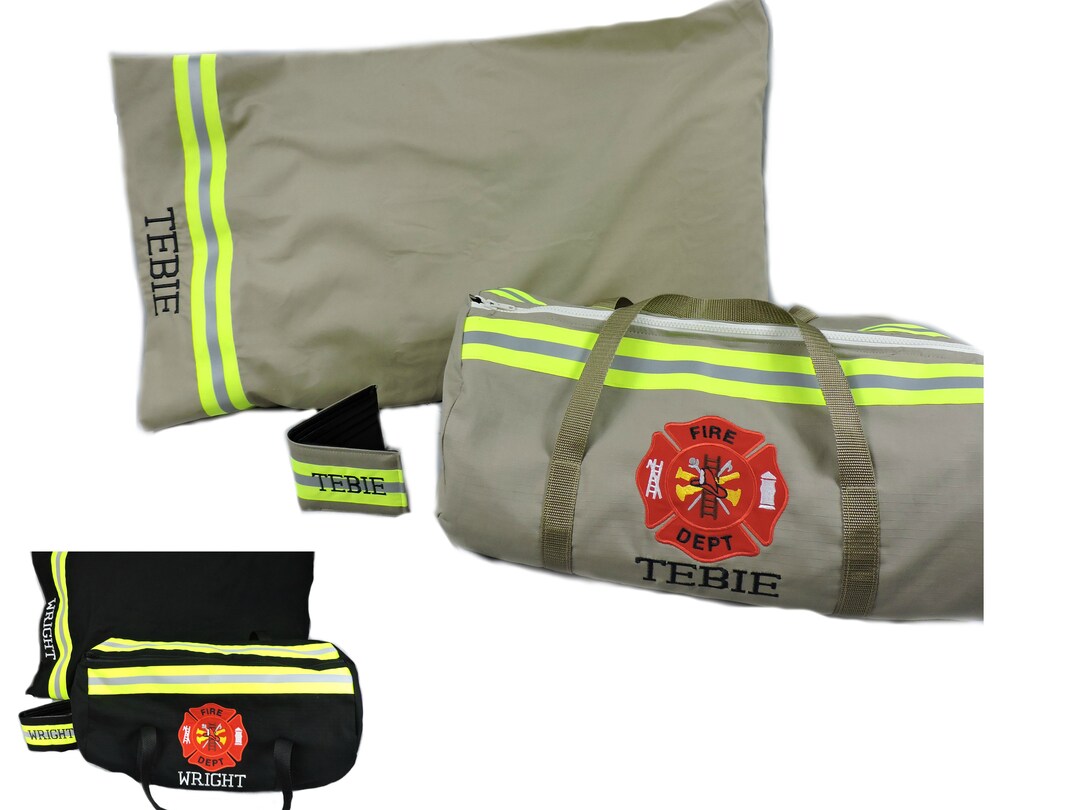 Firefighter Duffel Bag Gift for Him Set, Wallet, Pillowcase, Bunker ...