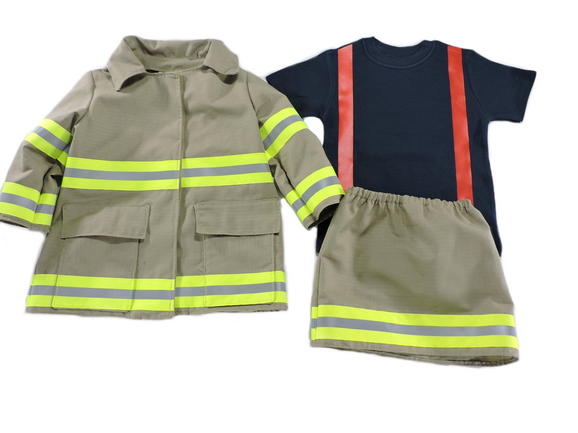 Firefighter Toddler Girl Outfit Turnout Jacket, Just Like Daddy Fireman ...
