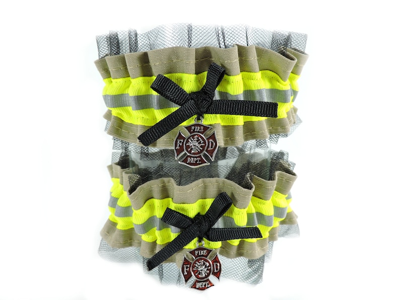 Firefighter Wedding Garters With Lace and Ring Pillow Set - Etsy
