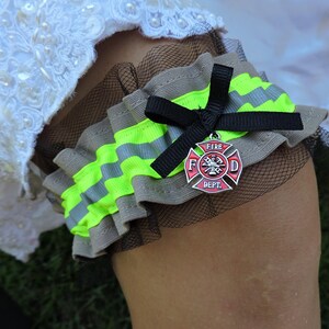 Firefighter Wedding Garter Set One With Tulle Toss Garter - Etsy