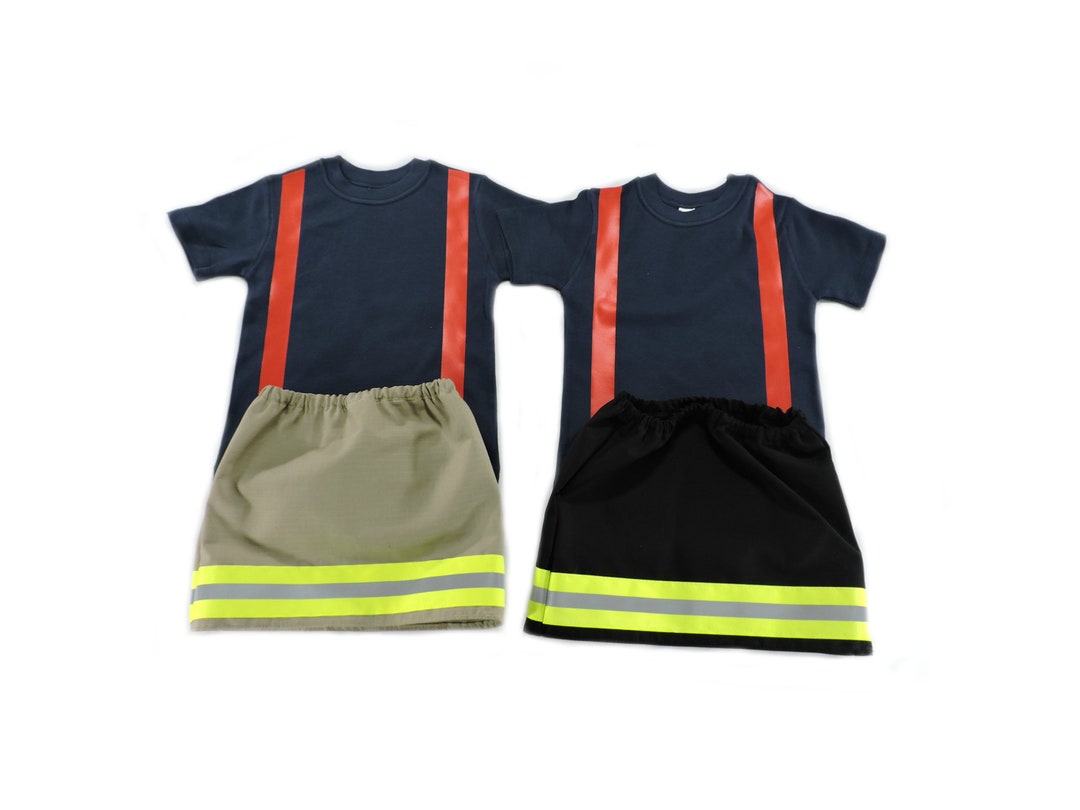 Firefighter Toddler Girl Outfit Skirt, Option Personalize Shirt ...
