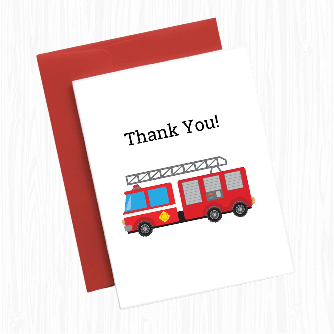 Thank You Firefighter Card PRINTABLE Fireman Congratulations - Etsy