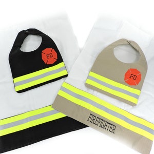 Personalized Firefighter Baby Bib and Burp Cloth Set, Fireman Baby ...