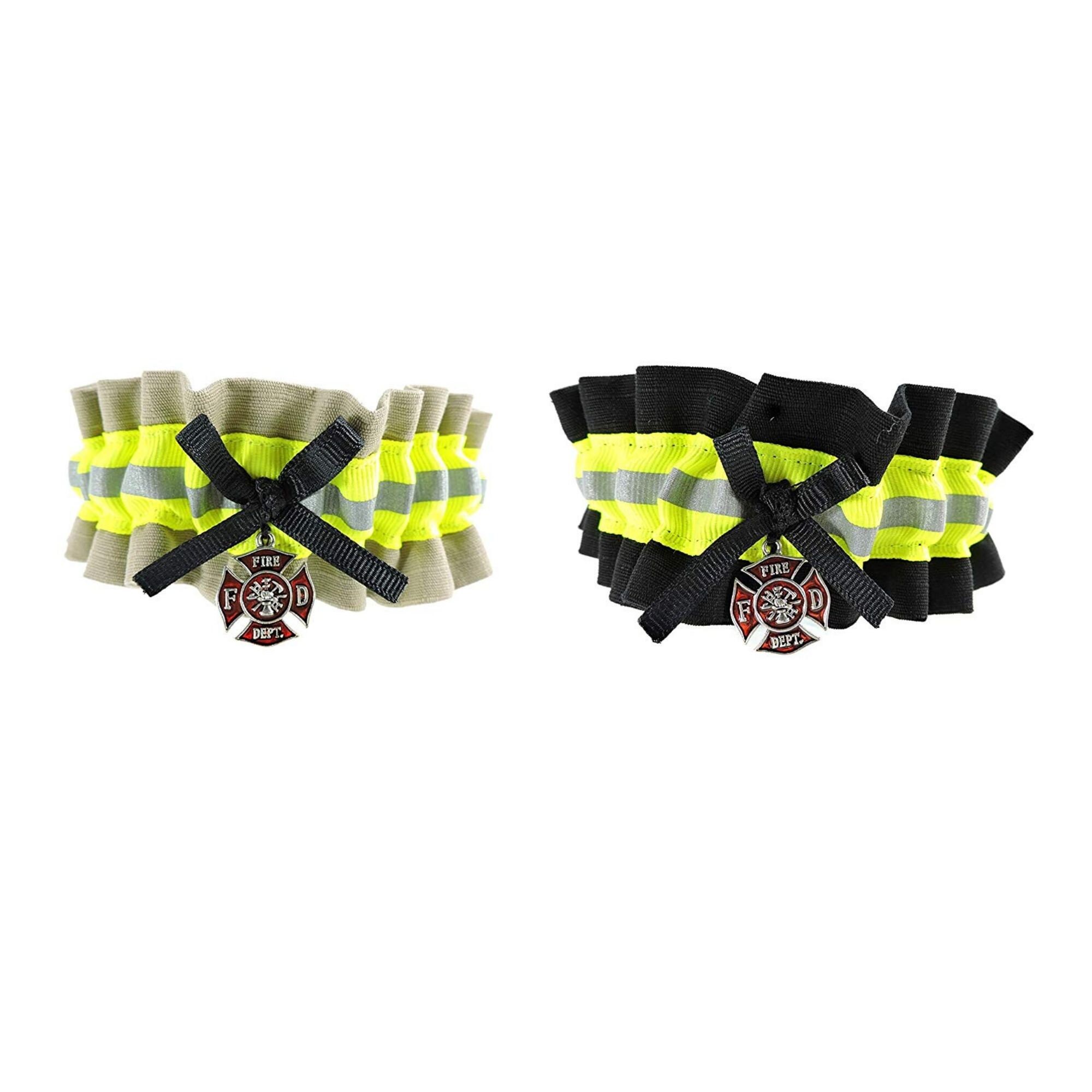 Firefighter wedding garter With optional embroidered name | Etsy