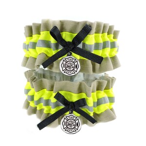 Firefighter Wedding Garter Set of Two Plus Ring Pillow, Bridal Shower ...