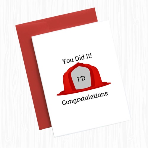 Fireman Congratulations Card Firefighter Congrats Fire - Etsy