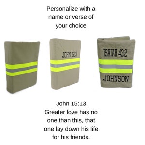 Personalized Firefighter Bible Cover, Christian Baptism Gift - Etsy