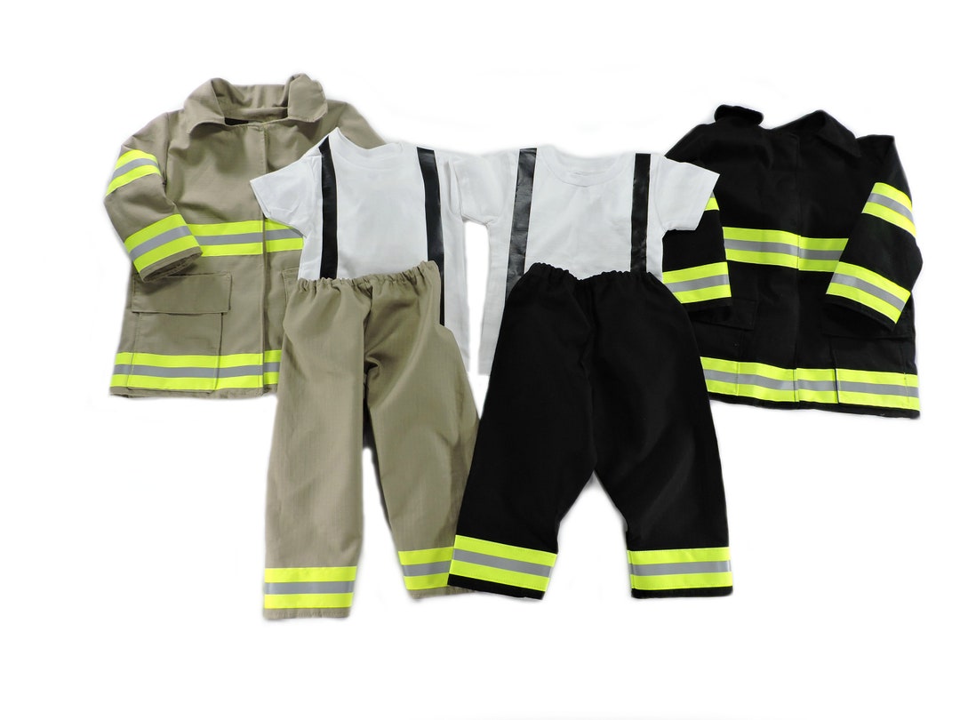 Firefighter Toddler Boy Outfit With Jacket, Option to Personalize the ...