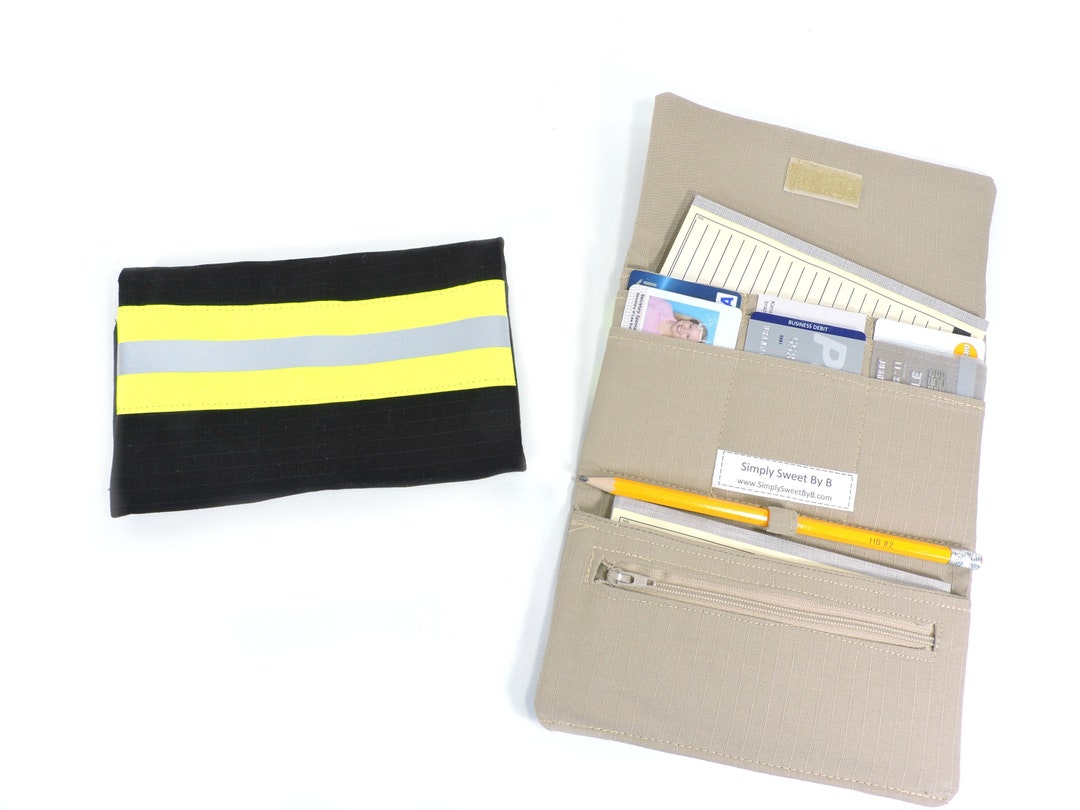Women's Tri Fold Firefighter Fabric Wallet, Bunker Turnout Gear Look ...