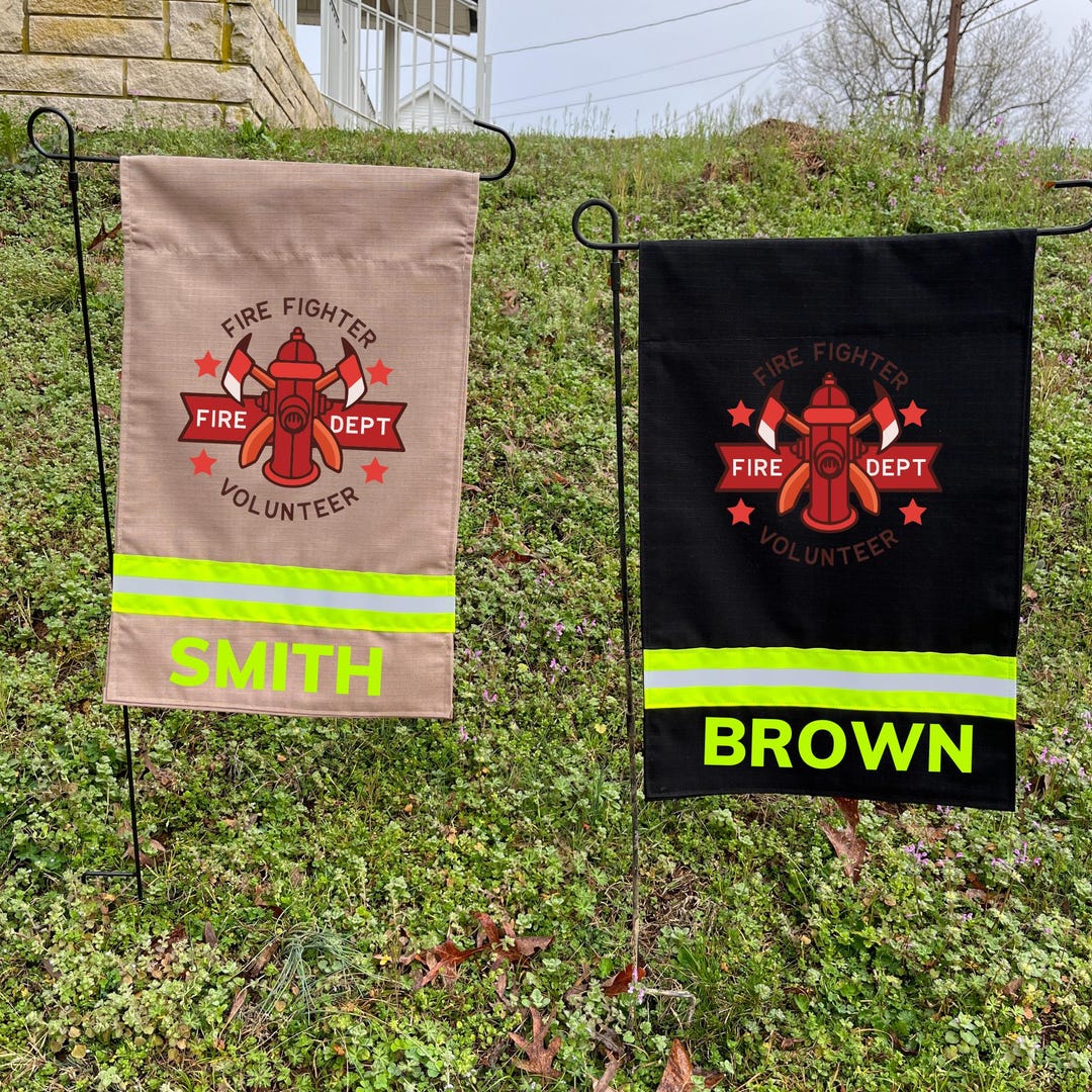 Firefighter Volunteer Flag, Fire Hydrant, Axes, Firefighter Gift, Fire ...
