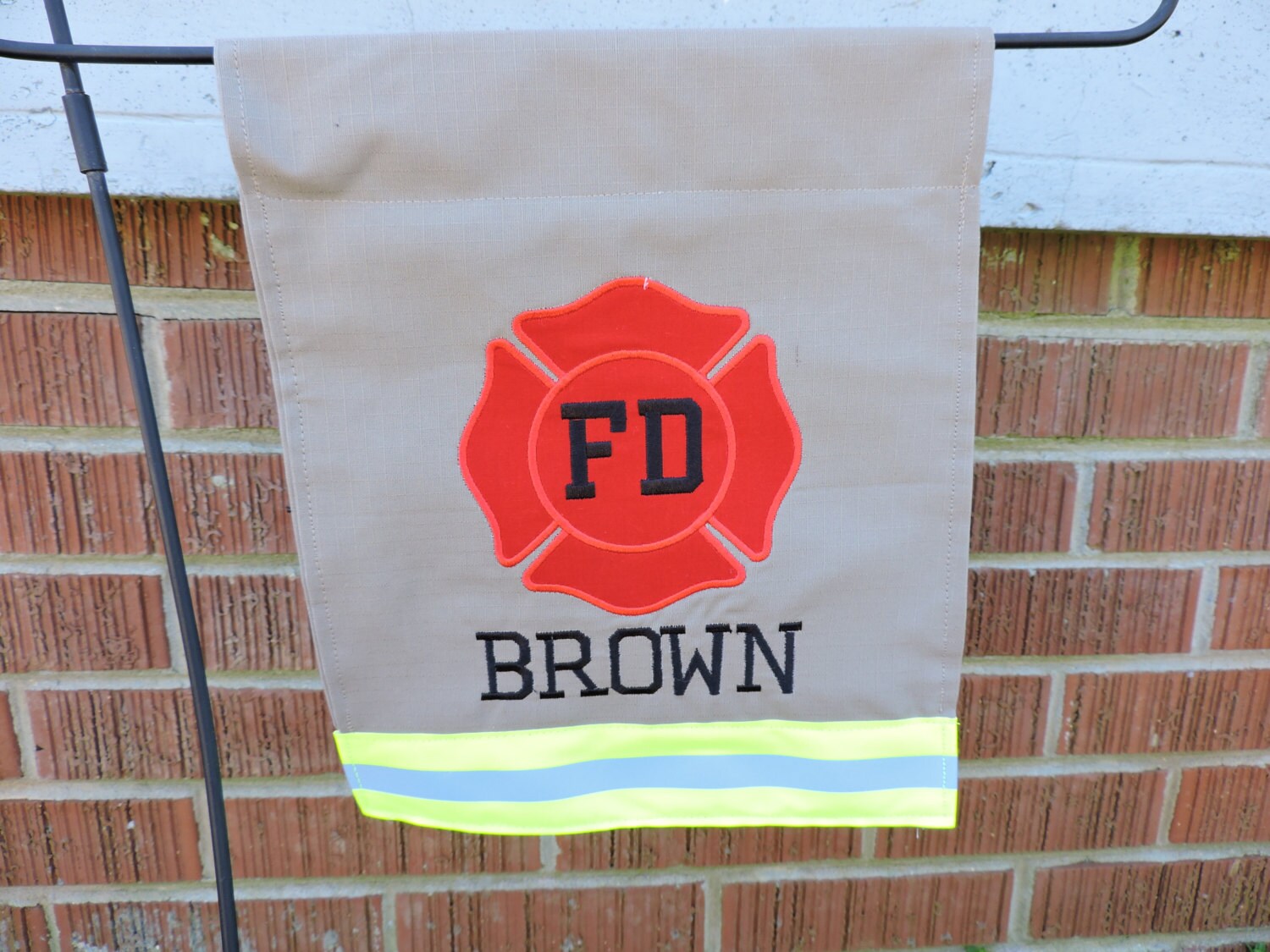 Personalized Firefighter Garden Flag, Fireman Yard Flag Gift for Him ...