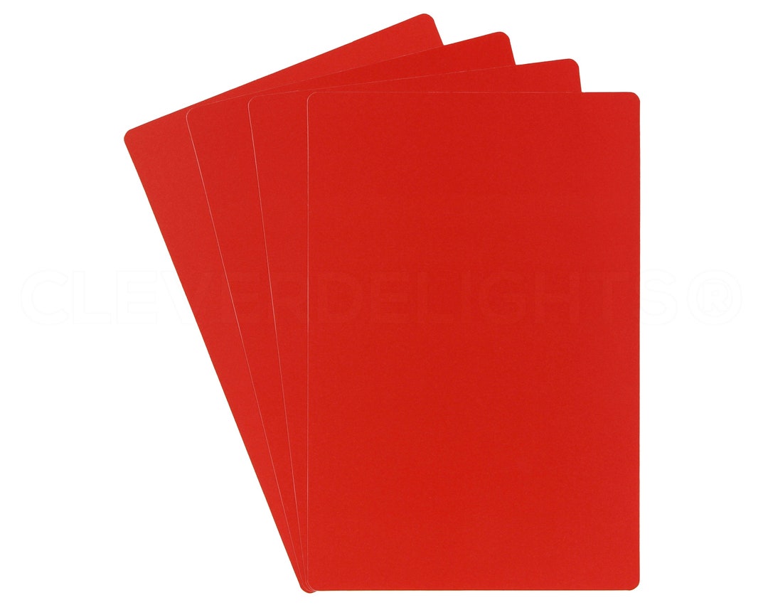 50 Pack 4 X 6 Red Plastic Cards Waterproof Heavy Duty 4x6 Card Indoor ...