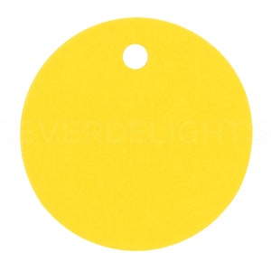 100 Pack 1.5 Yellow Gift Tags Round Circle Paper Hang Tags 1 1/2 Inch ...