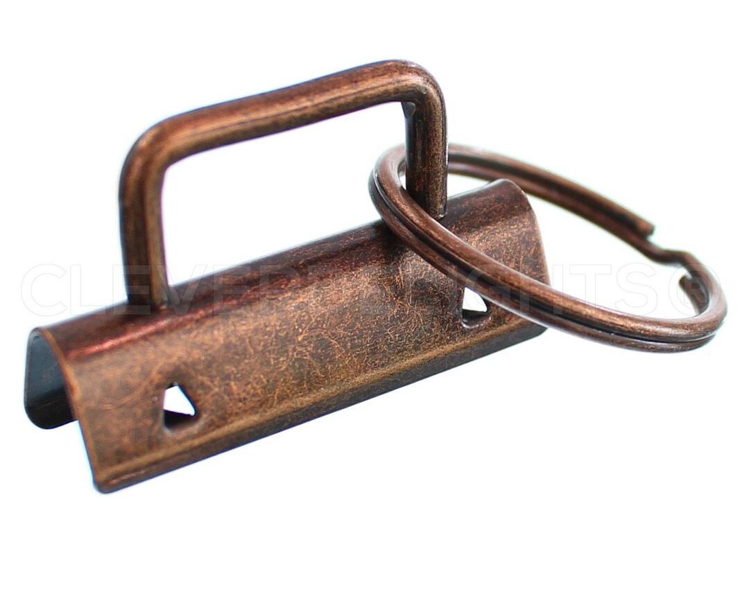 25 Sets 1.5 Key Fob Hardware With Key Rings Antique Copper Color for ...