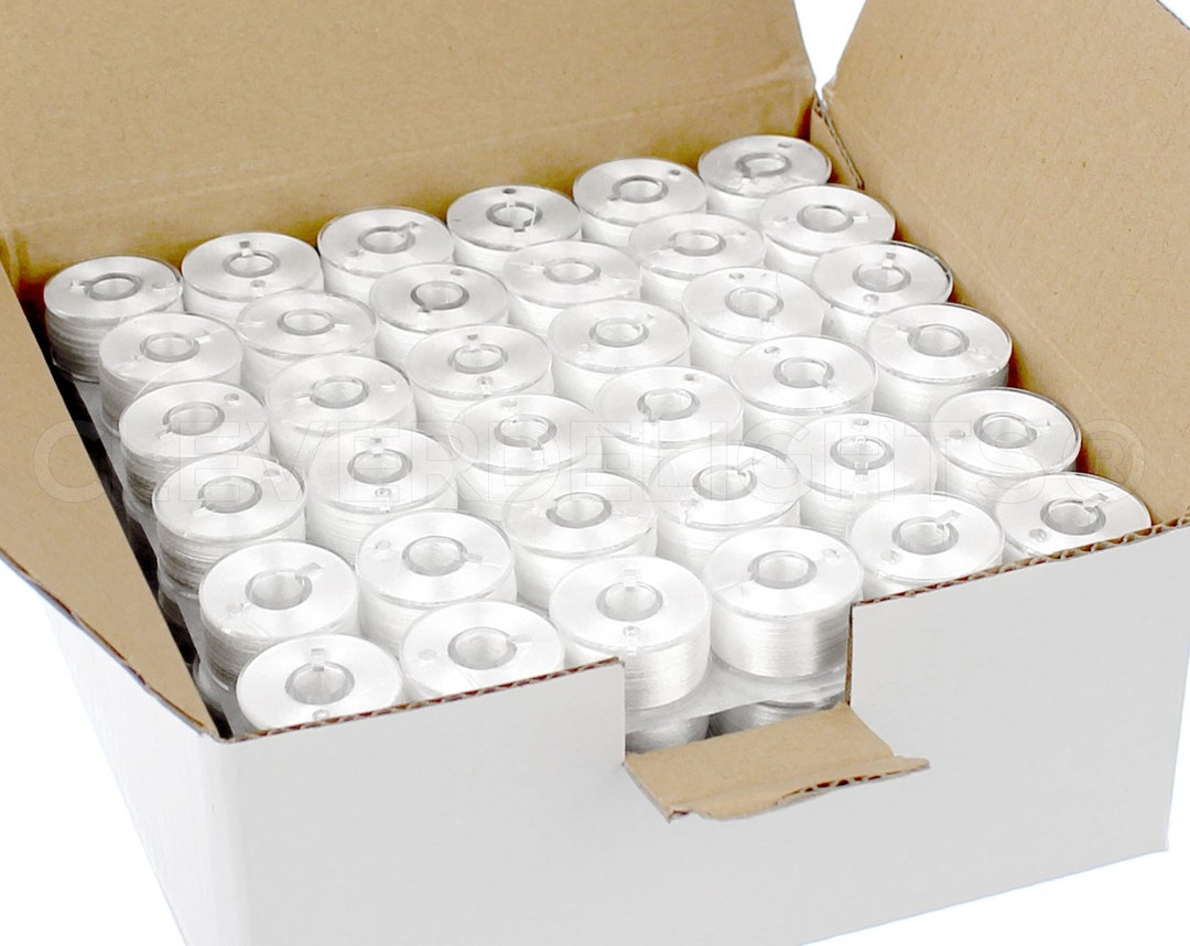 144 Pack - Size A / Class 15 White Prewound Bobbins - SA156 Replacement ...