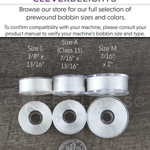 100 Pack Size M Prewound Bobbins White Plastic Sided 60wt Polyester ...