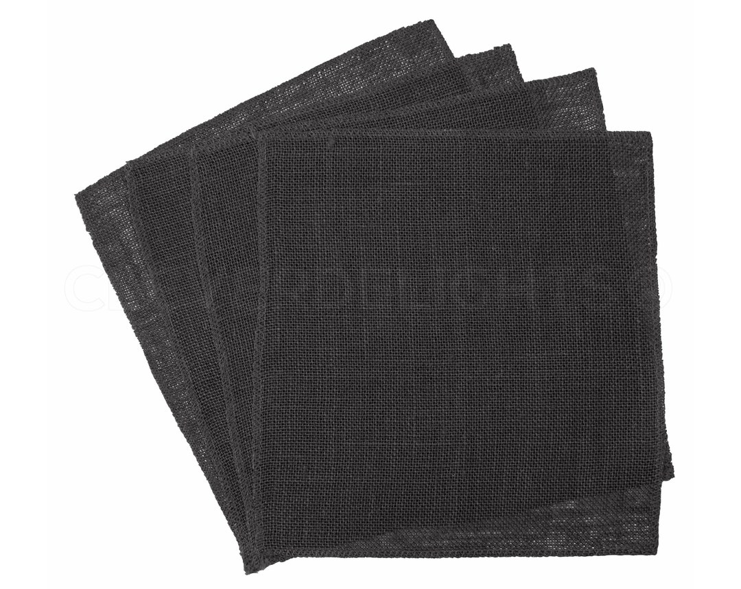 4 Pk 12 Black Burlap Squares Jute Burlap Fabric - Etsy