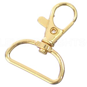 25 Pk - 1" D-ring Swivel Lobster Clasps - Gold Color - for 1 Inch Wide ...